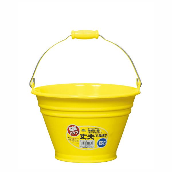 ○ポリエチレン製だから耐候性に優れ、丈夫で長持ち！     ○広口で使いやすい。     ○軽くてサビにくいアルミ製ハンドル。　 メーカー：ヒマラヤ化学　　サイズ：商品サイズ（約）：Φ290×H185mm     容量：6L 　※注意事項：