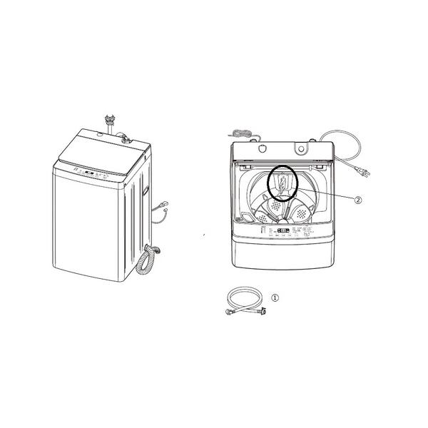 ツインバード工業　KWM-EC55、WM-EC70W、WM-EC55用 全自動電気洗濯機５．５ｋｇ　アフターパーツ　糸くずフィルター　図２