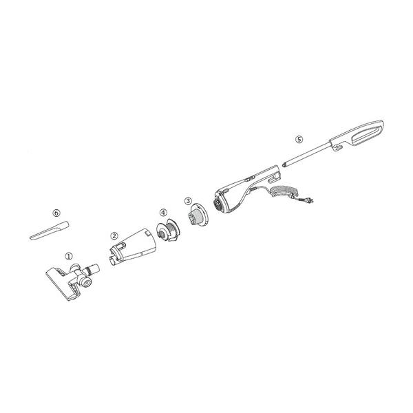 ツインバード工業　TC-E153、TC-5182W用　 サイクロンスティック型クリーナー　アフターパーツ　床用吸込口　図１