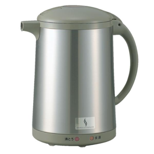 ● 「沸とう」して保温もできる● 清潔！　「クリアコートステンレスボディ」● いつも近くにマイポット。わたしサイズの１Ｌ。