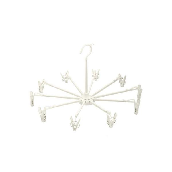 ハンカチや靴下、室内干しにも便利！旅先でも活躍できるコンパクトタイプです。破損したり紛失したピンチは市販のものと簡単に取り替えができます。ピンチ先端は衣類に優しい丸形本体サイズ(cm)：約44×44×25本体重量(g)：142素材・材質：(...