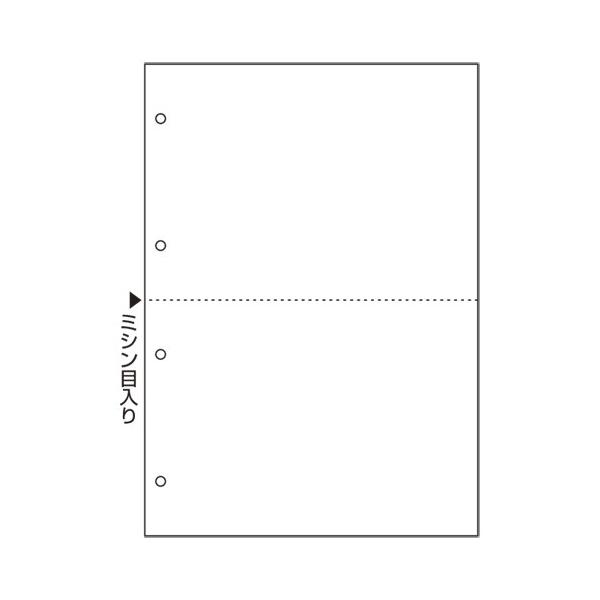 ヒサゴ FSCF2003(BPC2003互換) A4 ノーカーボン複写マルチプリンタ帳票白紙 2面 4穴 100枚●規格:A4判2面白紙●穴数:4穴●1片寸法:縦148.5×横210mm●穴間隔:80mm●紙厚:0.08mm●対応プリンタ：...