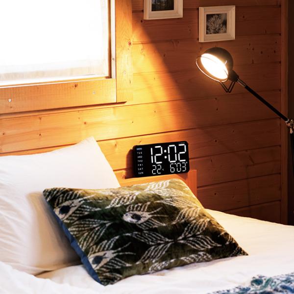 LED CLOCK Cielo シエロデジタル時計 壁掛け おしゃれ 置き時計 温度 デジタル 時計 リビング オシャレ 見やすい 文字 大きい 壁掛け時計 置時計 日付 コンパクト 目覚まし時計 アラーム時計大きな文字で見やすい、シンプル...