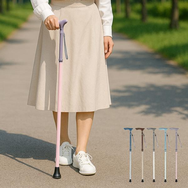 軽さとデザインを両立したカーボン伸縮ステッキ。●わずか155gの超軽量カーボン素材で驚くほど軽く、長時間のお出かけでも腕が疲れにくい仕様。●やさしい色合いの上品デザインパステルカラーの無地スタイルで、服装に自然に馴染むシンプルな仕上がり。●...