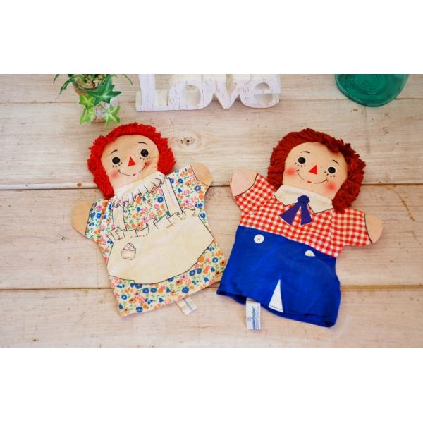 ☆最終大幅値下げ☆送料無料ラガディ アン＆アンディ Raggedy Ann &amp; Andyアンティークニッカボッカー社製 knicker bocker社サイズ（概寸）幅29cm 縦26cm 厚さ(頭)3cm2体セット撮影用雑貨別途◆◆...