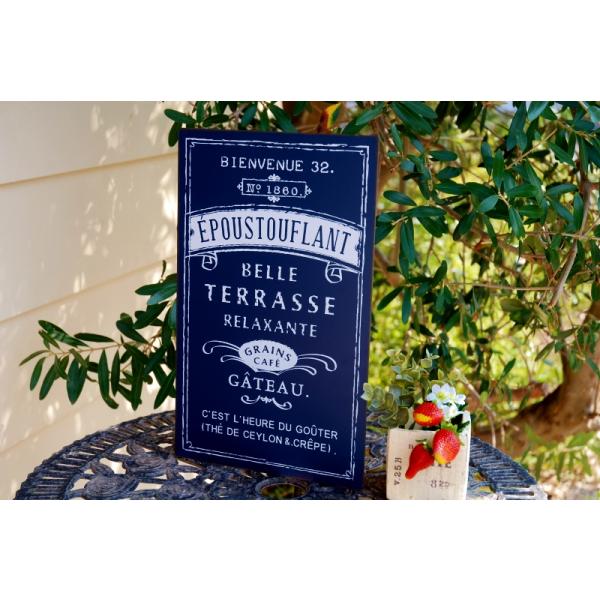 ☆今だけ送料無料（沖縄県別途要相談）※北海道・九州地方への発送は送料高額にて1点での発送の場合220円のご負担お願いします他商品(送料無料)も購入の場合不要。予めご了承願いますブルー 青レトロアンティーク仕上げアイアン製品壁掛け金具付きサイ...