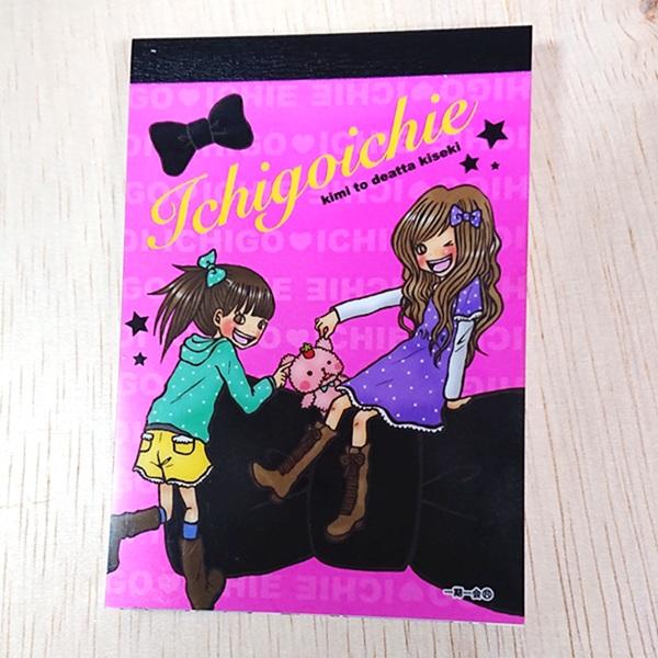 一期一会の可愛いデザインのミニメモですちょっとしたメモに便利です。　◆サイズ：H105×W75×D10（ｍｍ）位　◆内容：6柄　メール便での発送ができます。