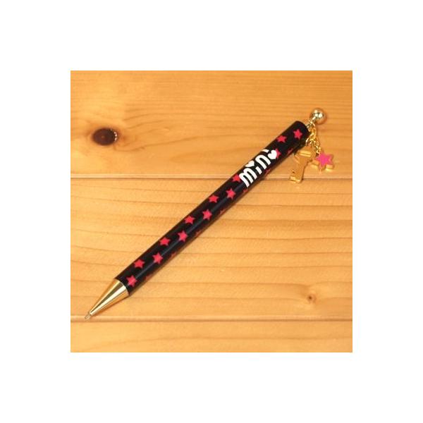 min!の可愛い、鍵とハートチャーム付きシャープペンシルです。黒に赤いホシがキュートサイズ：φ8.5×H150mm 位　0.5ミリ芯韓国製＜発送方法について＞ネコポス便・ゆうパケット便での発送もOKです。