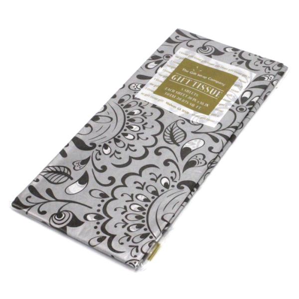 サイズ：508 × 762(mm)※定形外郵便物不可ブランド：The Gift Wrap Companyデザイン：銀色 シルバー 植物銀色を基調とした植物柄のギフトティシューです。通常の包装紙よりも薄く、清潔感や高級感のあるお洒落な薄葉紙で...