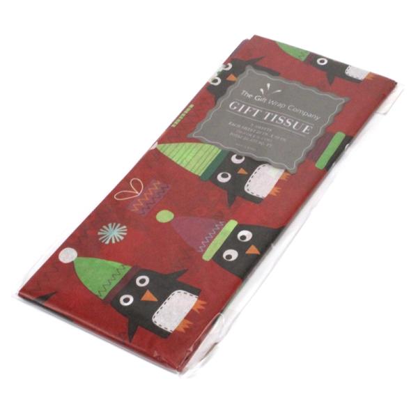 サイズ：508 × 762(mm)※定形外郵便物不可ブランド：The Gift Wrap Companyデザイン：クリスマス 赤 レッド ペンギンかわいいペンギン柄のギフトティシューです。通常の包装紙よりも薄く、清潔感や高級感のあるお洒落な...