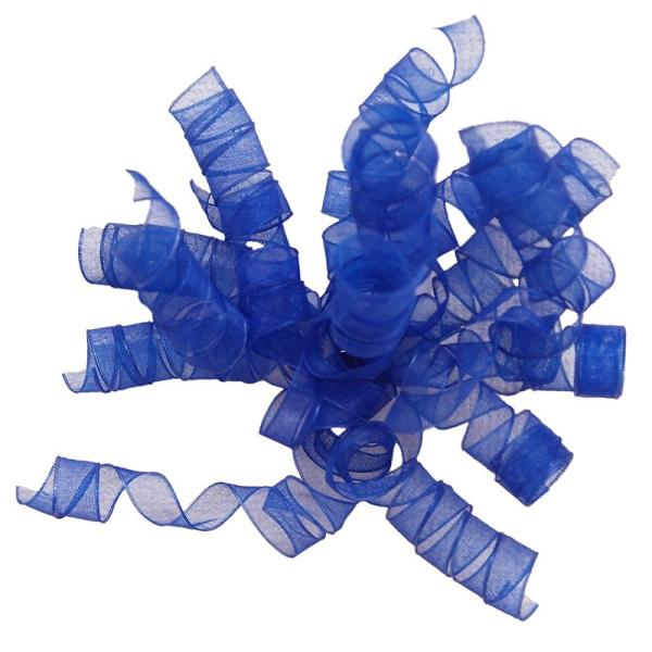 サイズ：約長さ15cm※定形外郵便物ＯＫデザイン：ブルー 青貼り付けるだけで簡単に使える、カールタイプのラッピングリボン。隙間が大きく、向こうが透けて見える生地を使ったリボン。カラーはブルーです。ラッピングやハンドメイド用品としてお使い頂け...