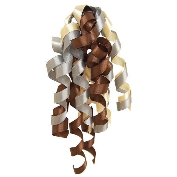 サイズ：約長さ15cm※定形外郵便物ＯＫデザイン：サテン 茶色 灰色 ベージュ貼り付けるだけで簡単に使える、カールタイプのラッピングリボン。サテン生地を使用したリボン。ブラウン、グレー、ベージュのカラーです。ラッピングやハンドメイド用品とし...