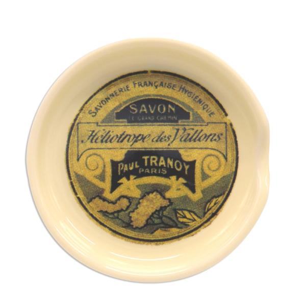 サイズ：約直径4.8×高さ0.9cm素　材：陶器（磁器）※定形外郵便物ＯＫブランド：le grand cheminデザイン：スプーンレスト ヴィンテージ風 イラスト大きな通りという意味の「グランシュマン」通り沿いには素敵な商品がいっぱい♪陶...