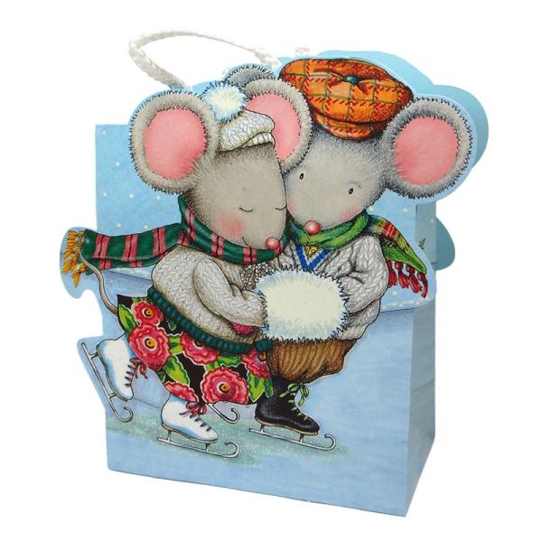 サイズ：約幅27.0×奥行き10.0×高さ26.5cm※定形外郵便物可ブランド：Punch Studioデザイン：クリスマス ポップ 鼠 雪 恋人パンチスタジオとメアリー・エンゲルブレイットがコラボしたオシャレなギフトバッグです。イラストの...