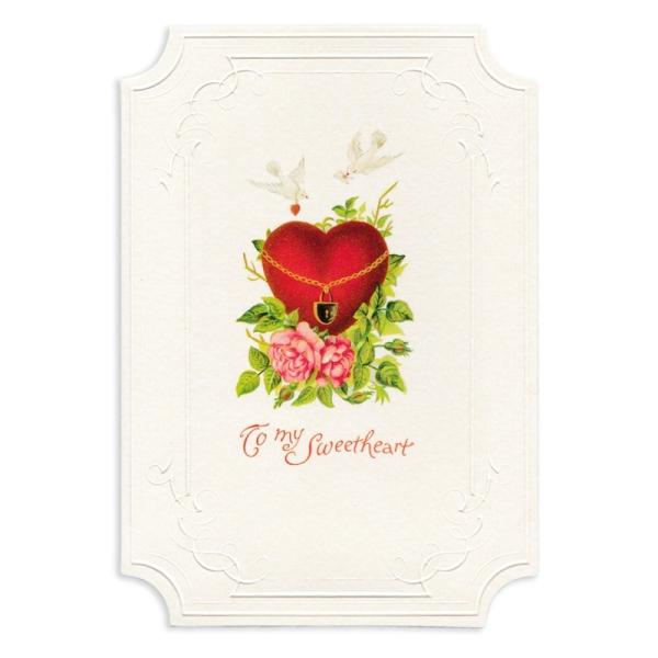 サイズ：約横幅13.2×縦幅9.3cm（封筒のサイズ）※定形外郵便物OKブランド：Punch Studioデザイン：バレンタイン 花 ハート 鍵 赤色 ピンクパンチスタジオのイラストの形にカットしたダイカットカード。光沢のあるオフホワイトの...