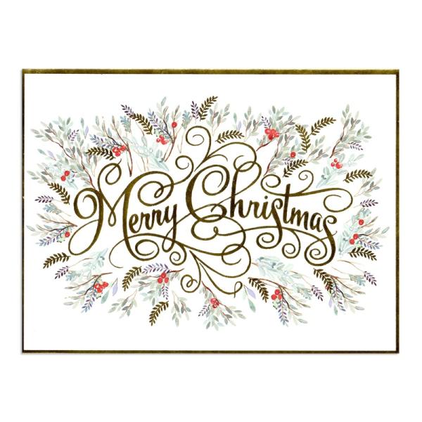 サイズ：約15.8*12.0cm（封筒サイズ）ブランド：Punch Studioデザイン：クリスマス ホワイト 柊 ヒイラギアメリカ・カリフォルニア発の雑貨ブランドPunch Studio(パンチスタジオ)箔押し加工のクリスマスカードです♪...