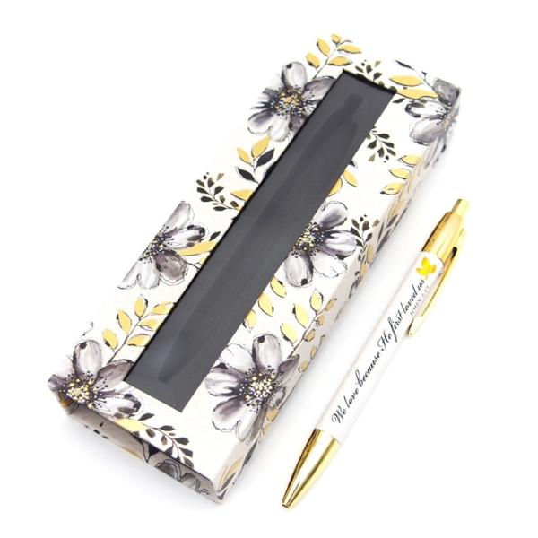 サイズ：約幅18.0×奥行き6.5×高さ3.0cm（ボックス）　　　　約長さ13.5×直径1.0cm（ペン）カラー：ブラック※定形外郵便物ＯＫブランド：Punch Studioデザイン：モノトーン フラワー 大人っぽいパンチスタジオのオシャ...