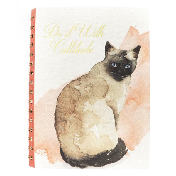 サイズ：約横幅15.3×縦幅22.0cmシート数：96シート※定形外郵便物ＯＫブランド：Punch Studioデザイン：ノート 麻 リネン リングノート 動物 ネコ キャットオシャレなデザインで人気の輸入雑貨パンチスタジオ。リネン素材で出...