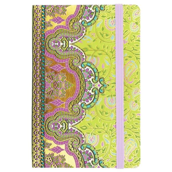 サイズ：約横幅9.0×縦幅13.5cmシート数：80シート※定形外郵便物ＯＫブランド：Punch Studioデザイン：ノート 植物 幾何学模様 黄緑色 ピンク 金色オシャレなパンチスタジオの小さなジャーナルノートです。金のホイルプリントが...