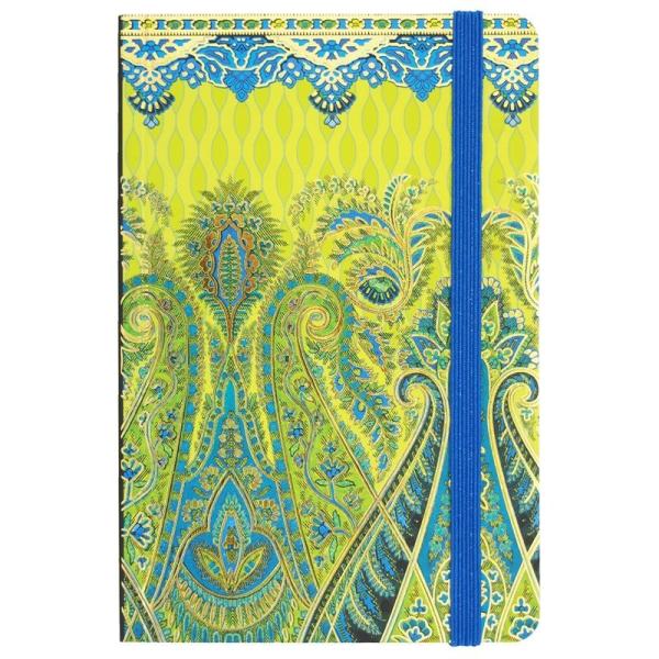 サイズ：約横幅9.0×縦幅13.5cmシート数：80シート※定形外郵便物ＯＫブランド：Punch Studioデザイン：ノート 植物 幾何学模様 黄緑色 青色 金色オシャレなパンチスタジオの小さなジャーナルノートです。金のホイルプリントが使...