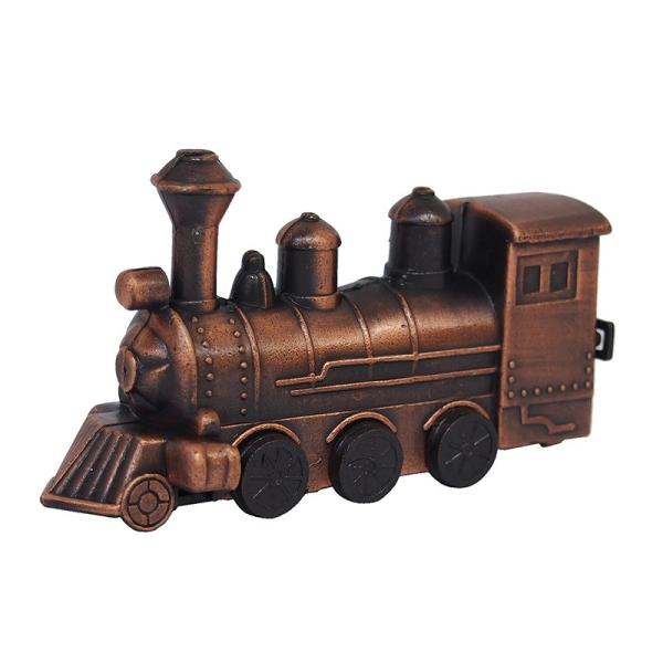 サイズ：約幅8.0×奥行き2.0×高さ4.5cm素　材：亜鉛合金※定形外郵便物ＯＫデザイン：シャープナー レトロ 機関車リアルでレトロなアンティーク調の鉛筆削りです。モチーフはレトロなデザインのSL♪鈍く光るブラウンのボディから醸し出される...