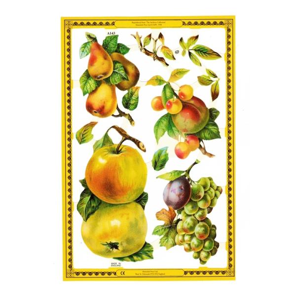 サイズ：約幅23.5×高さ16.0cm素　材：紙製※定形外郵便物可ブランド：マメロックデザイン：クロモス シート 植物 リンゴ 果実 ブドウ ハイセンスで美しいクロモス。熟した果実を描いています♪どの果物も瑞々しくておいしそうですね♪エンボ...