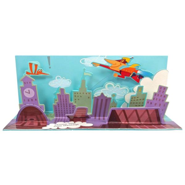 サイズ：横幅23.5×縦幅9.5cm（カードのサイズ）素　材：紙製※定形外郵便物OKブランド：Up with Paperデザイン：多目的 父の日 誕生日 スーパーマン 鳥イラストが飛び出して立体的に見えるオシャレなポップアップカード。子供に...