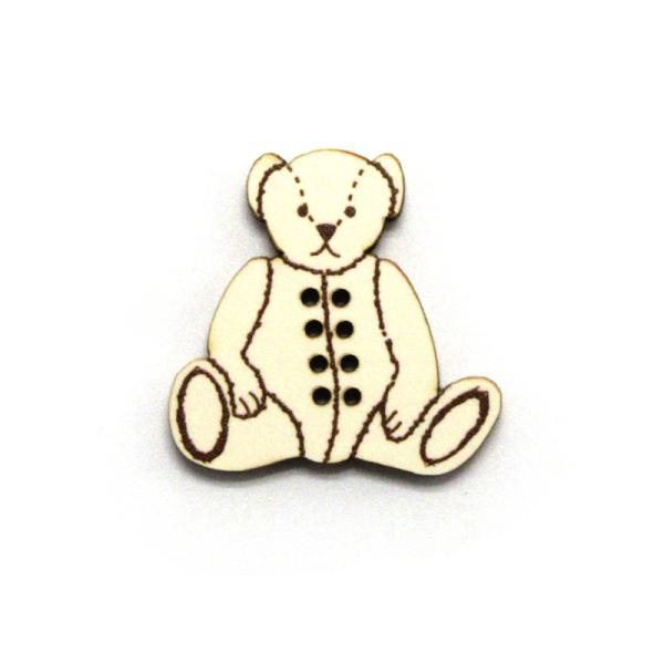 サイズ：約幅2.9cm×高さ2.9cm×厚み3mm素　材：木製※定形外郵便物OKブランド：Atelier Bonheur du jourデザイン：ボタン フランス 木 木製 テディ くま 熊 ベア アイボリー ベージュフランスのリヨンで職人...