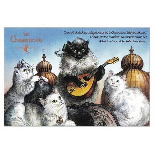 サイズ：約横幅10.5×縦幅15.0cm素　材：紙製※定形外郵便物可ブランド：AU Bord des Continentsデザイン：プレイボーイ カサノヴァ繊細なタッチでオシャレ＆コミカルに描かれたセブリーヌピノーのネコたち。使いやすいポス...