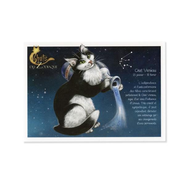 サイズ：約横幅15.0×縦幅10.5cm素　材：紙製※定形外郵便物OKブランド：AU Bord des Continentsデザイン：猫 キャット フランス パリ paris カトリーヌ 十二星座 水瓶座かわいいネコがデザインされた、オシャ...