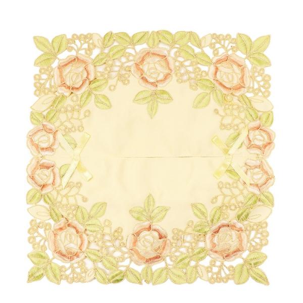 サイズ：約横幅29.0×高さ30.0cm/布素　材：布製※定形外郵便物OKブランド：ノーブランドデザイン：ティッシュ ケース リボン ピンク  花柄高品質でエレガントなデザインが素敵なティッシュカバー。ベージュをベースにピンクの薔薇が描かれ...