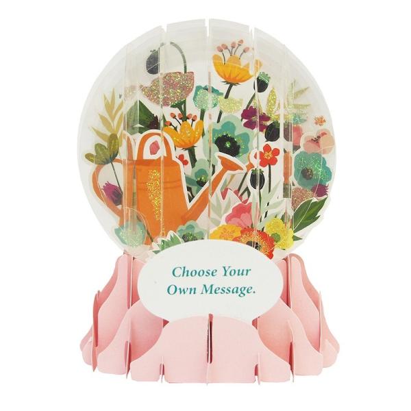 サイズ：約横幅10.0×縦幅10.5cm（カード折りたたみ時のサイズ）　　　　約横幅14.3×縦幅10.2cm(封筒のサイズ)※定形外郵便物OKブランド：UP WITH PAPERデザイン：多目的 誕生日 ジョウロ 花 オレンジ 水色 白色...