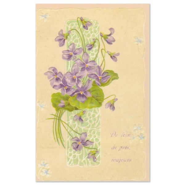 サイズ：約縦幅10.5×横幅14.0cm※定形外郵便物OKブランド：la maison de la violetteデザイン：花 すみれ 紫色 白色 フランス 西フランス 花瓶 緑色スミレの生産で有名なトゥールーズ地方をモチーフとしたスミレ...