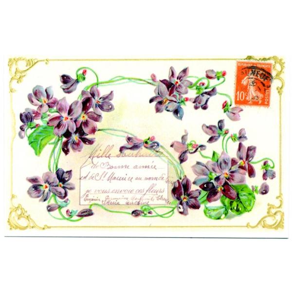 サイズ：約縦幅10.5×横幅14.0cm※定形外郵便物OKブランド：la maison de la violetteデザイン：花 すみれ 紫色 白色 フランス 西フランス 手紙スミレの生産で有名なトゥールーズ地方をモチーフとしたスミレの輸入...