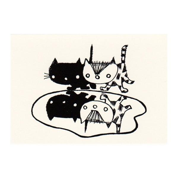 サイズ：横幅15.0×縦幅10.5cm（カードのサイズ）素　材：紙製※定形外郵便物OKブランド：ART UNLIMITEDデザイン：ピムとポムのちっちゃな冒険 キャット 猫オランダの絵本、ピムとポムのイラストがプリントされたポストカード。二...