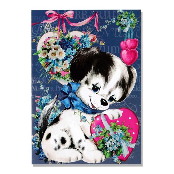 サイズ：約12.5×17.5cm（封筒サイズ）※定形外郵便物ＯＫブランド：Roger la Bordeデザイン：バレンタイン ハート ダルメシアン イヌ 青色ロジャーラボード社のオシャレなバレンタインカード。濃いブルーの背景に、ハートを貰っ...