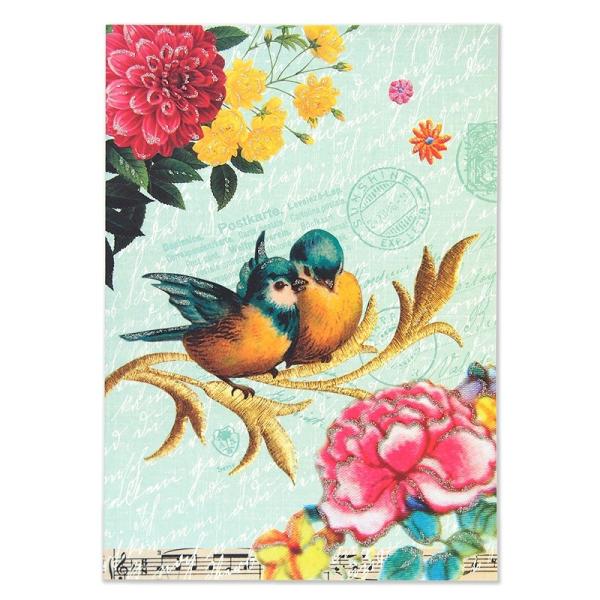 サイズ：約12.5×17.5cm（封筒サイズ）※定形外郵便物ＯＫブランド：Roger la Bordeデザイン：バレンタイン ハート 鳥 ピオニー シャクヤクロジャーラボード社のオシャレなバレンタインカード。枝の上で幸せそうに身を寄せる青い...