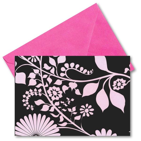 サイズ：約12.5×17.5cm（封筒サイズ）※定形外郵便物ＯＫブランド：Roger la Bordeデザイン：フラワー 花 ブラック パープルロジャーラボード社から、黒色の裏地にピンクの花のイラストがプリントされた封筒とセットになった個性...
