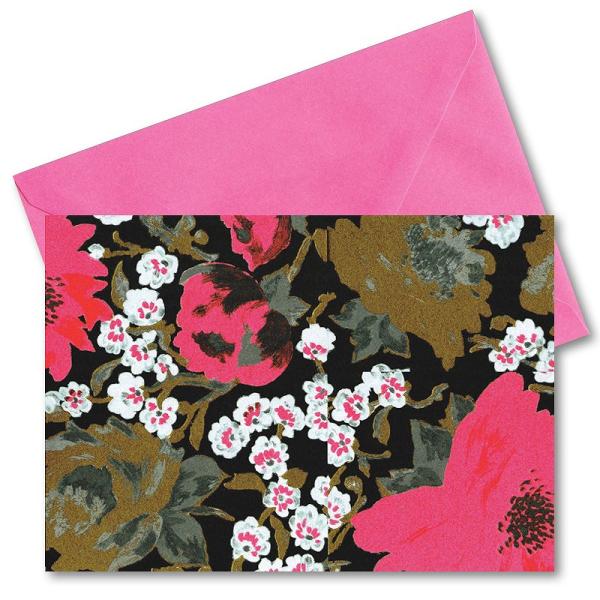 サイズ：約12.5×17.5cm（封筒サイズ）※定形外郵便物ＯＫブランド：Roger la Bordeデザイン：花 フラワー ピンク ブラックロジャーラボード社から、内側に花柄のイラストがプリントされたピンク色の封筒とセットになった彩度の高...