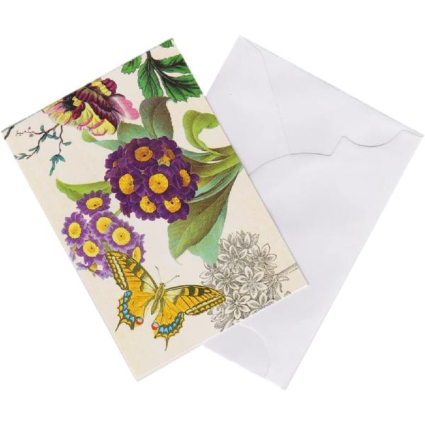 サイズ：約12.7×17.7cm(カードの大きさ)約9.4×13cm(封筒の大きさ)※定形外郵便物OKブランド：Michel Design Worksデザイン：花 プリムローズパス フラワー 黄色 蝶キッチン雑貨・ステーショナリー・NY発M...