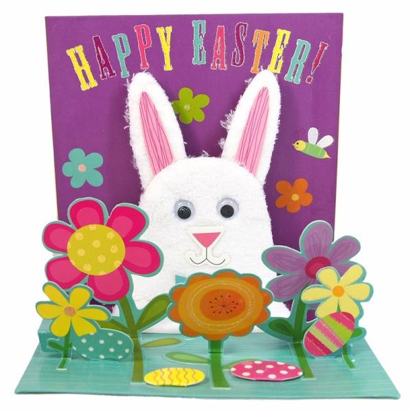 サイズ：横幅13.3×縦幅13.3cm（カードのサイズ）素　材：紙製※定形外郵便物OKブランド：Up with Paperデザイン：イースター easter 兎 ウサギ 春 花 紫イラストが飛び出して立体的に見えるオシャレなポップアップカー...