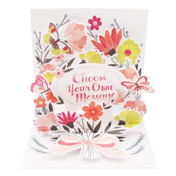 サイズ：約横幅14.3×縦幅14.3cm(封筒のサイズ)　　　　約横幅13.3×縦幅13.3cm(カードのサイズ)※定形外郵便物OKブランド：Up with Paperデザイン：誕生日 多目的 花 チョウ リボン 赤色 ピンク 黄色 白色イ...