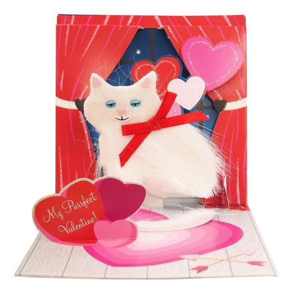 サイズ：横幅13.3×縦幅13.3cm（カードのサイズ）素　材：紙製※定形外郵便物OKブランド：Up with Paperデザイン：バレンタイン 猫 ネコ ペルシャ猫イラストが飛び出して立体的に見えるオシャレなポップアップカード。サラサラと...