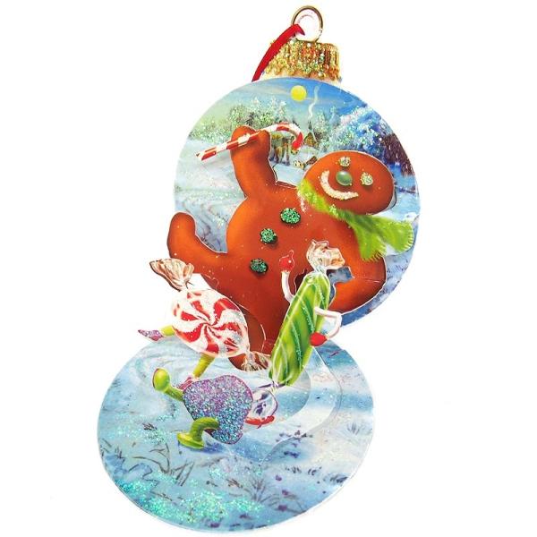 サイズ：横幅12.0×縦幅14.0cm（封筒のサイズ）　　　　 横幅10.0×縦幅12.0cm（カード折りたたみ時のサイズ）素　材：紙製※定形外郵便物可ブランド：Up with Paperデザイン：お菓子 ジンジャーブレッドマン 雪クリスマ...