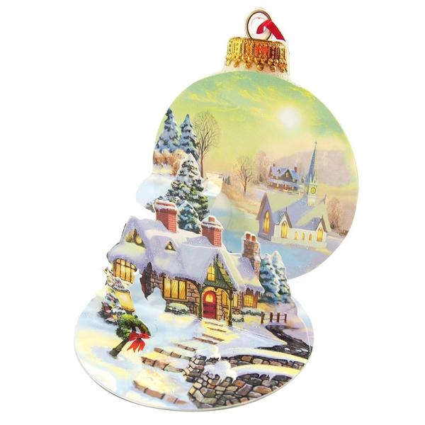 サイズ：横幅12.0×縦幅14.0cm（封筒のサイズ）　　　　 横幅10.0×縦幅12.0cm（カード折りたたみ時のサイズ）素　材：紙製※定形外郵便物可ブランド：Up with Paperデザイン：雪 コテージ 白夜クリスマスのオーナメント...