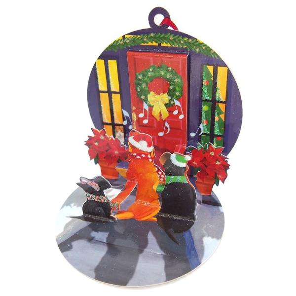 サイズ：横幅12.0×縦幅14.0cm（封筒のサイズ）　　　　 横幅10.0×縦幅12.0cm（カード折りたたみ時のサイズ）素　材：紙製※定形外郵便物可ブランド：Up with Paperデザイン：犬 ポインセチア 賛美歌クリスマスのオーナ...