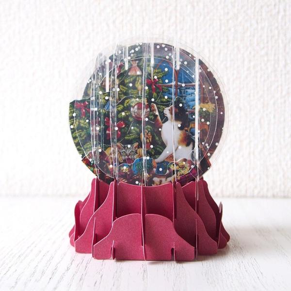 サイズ：横幅10.0×縦幅14.0cm（封筒のサイズ）　　　　 横幅10.0×縦幅10.5cm（カード折りたたみ時のサイズ）素　材：紙製※定形外郵便物可ブランド：Up with Paperデザイン：クリスマスツリー ネコ プレゼントクリスマ...