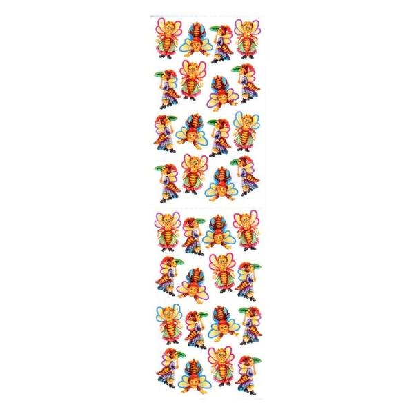 サイズ：約横幅5.0×縦幅16.3cm（シートの大きさ）素　材：紙製※定形外郵便物ＯＫブランド：Punch Studioデザイン：昆虫 ハチ 働き蜂 女性レトロなイラストがプリントされた数十年前のヴィンテージシールです。カラフルな蜂たち。人...