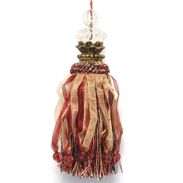 サイズ：全長 約 32.5cm※定形外郵便物ＯＫデザイン：タッセル クラシック少し暗めのレッドや、ゴールドを使った渋くも温かみのある色合いがオシャレなタッセルです。