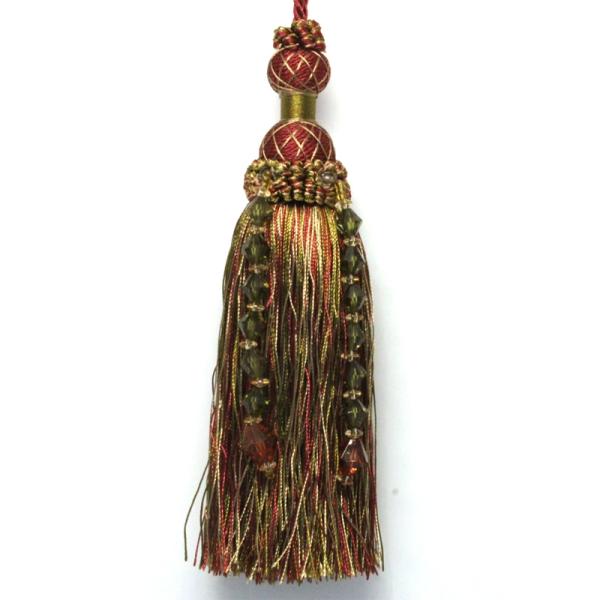 サイズ：全長 約 28.5cm※定形外郵便物ＯＫデザイン：タッセル クラシック ダークトーンのレッドやグリーンを使った渋くも温かみのある色合いがオシャレなタッセルです。